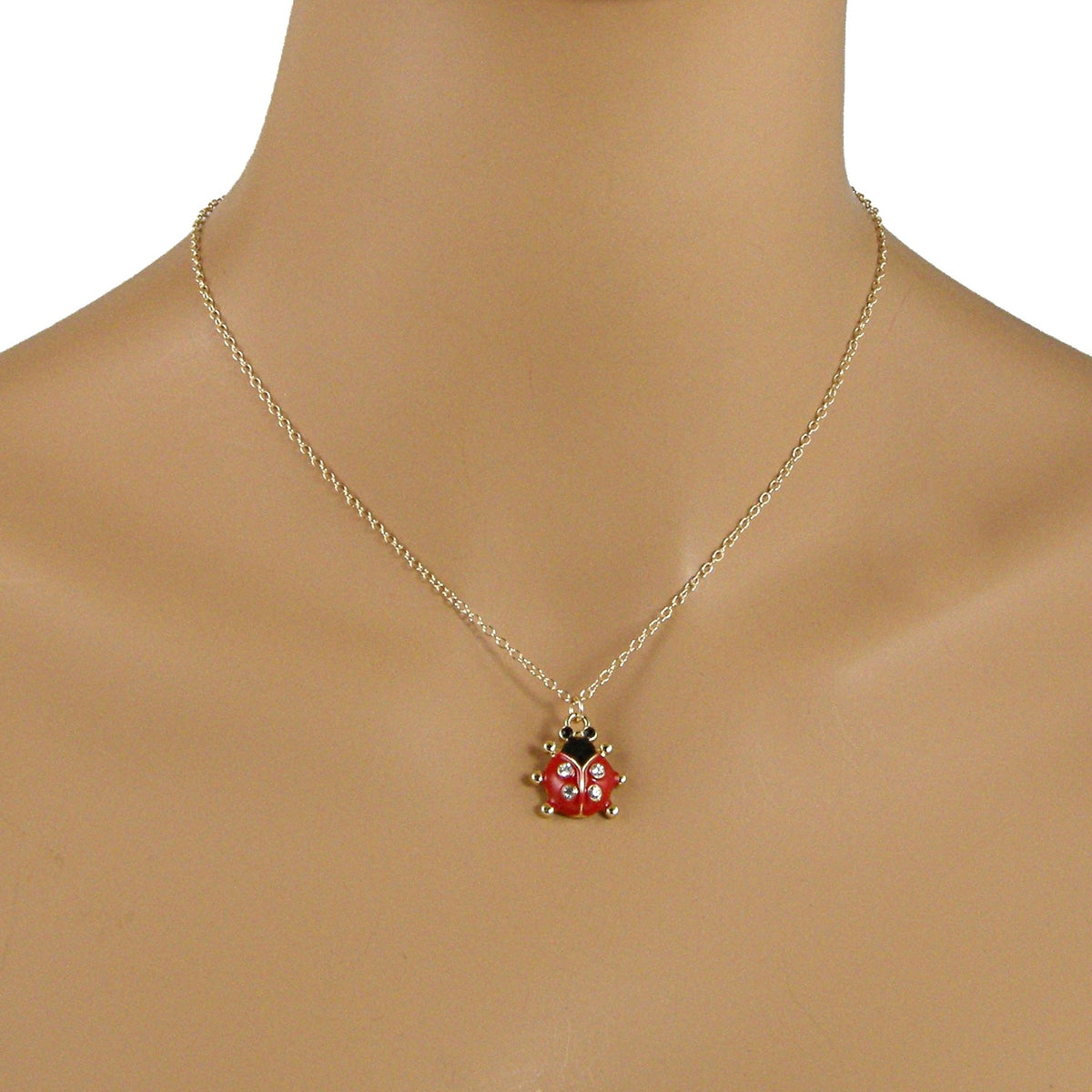 Red Ladybug Necklace, Ladybug Gold Chain Necklace– Jewelry By Tali